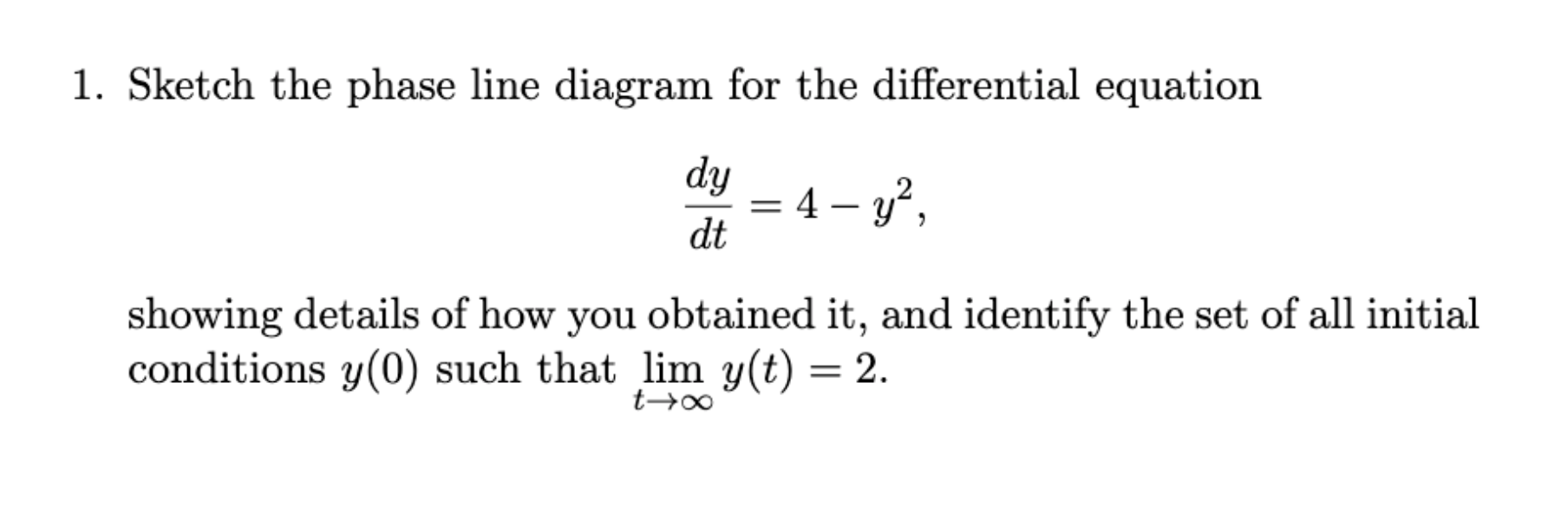Phase Diagram Differential Equation Solved 1. Sketch The Pha