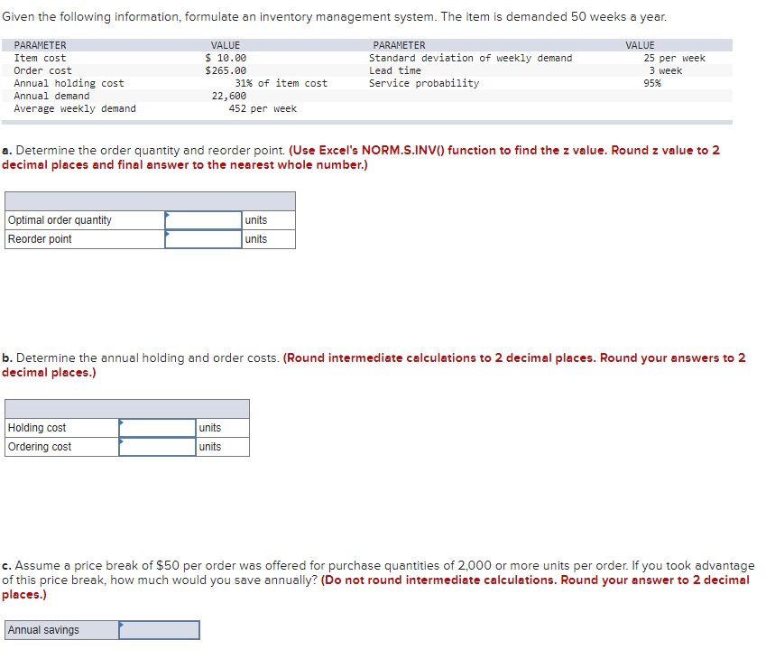 Solved Given the following information, formulate an | Chegg.com