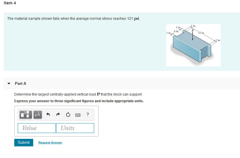 Solved Item 4 The material sample shown fails when the | Chegg.com