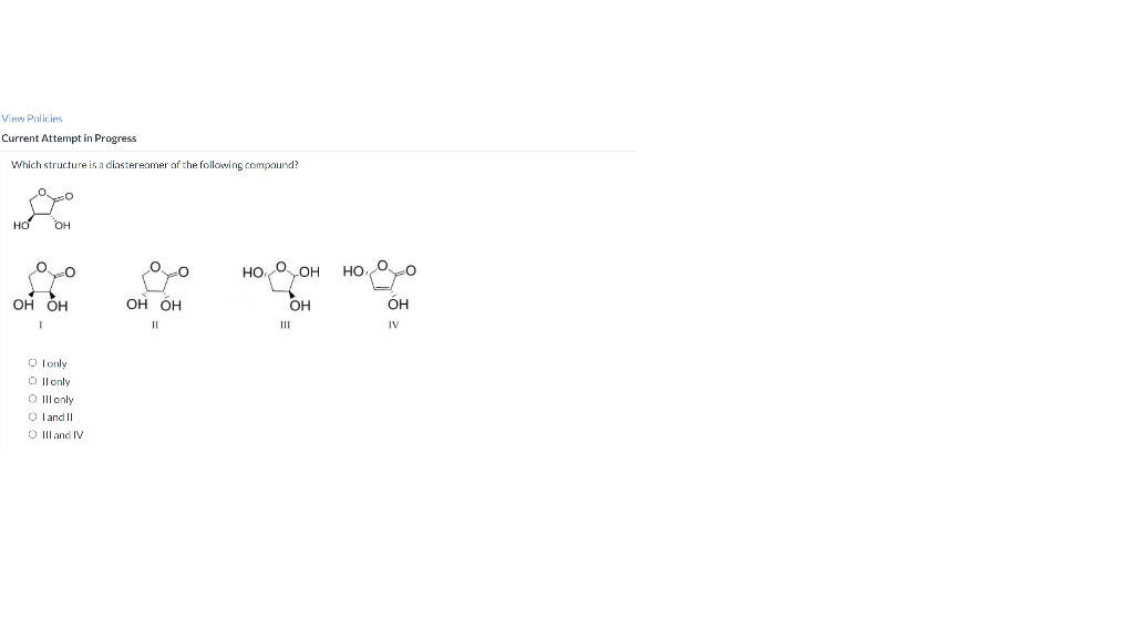 Solved Which structure is a diastereomer of the following | Chegg.com