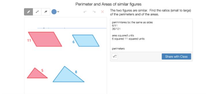 Perimeter and Areas of similar figures The two | Chegg.com