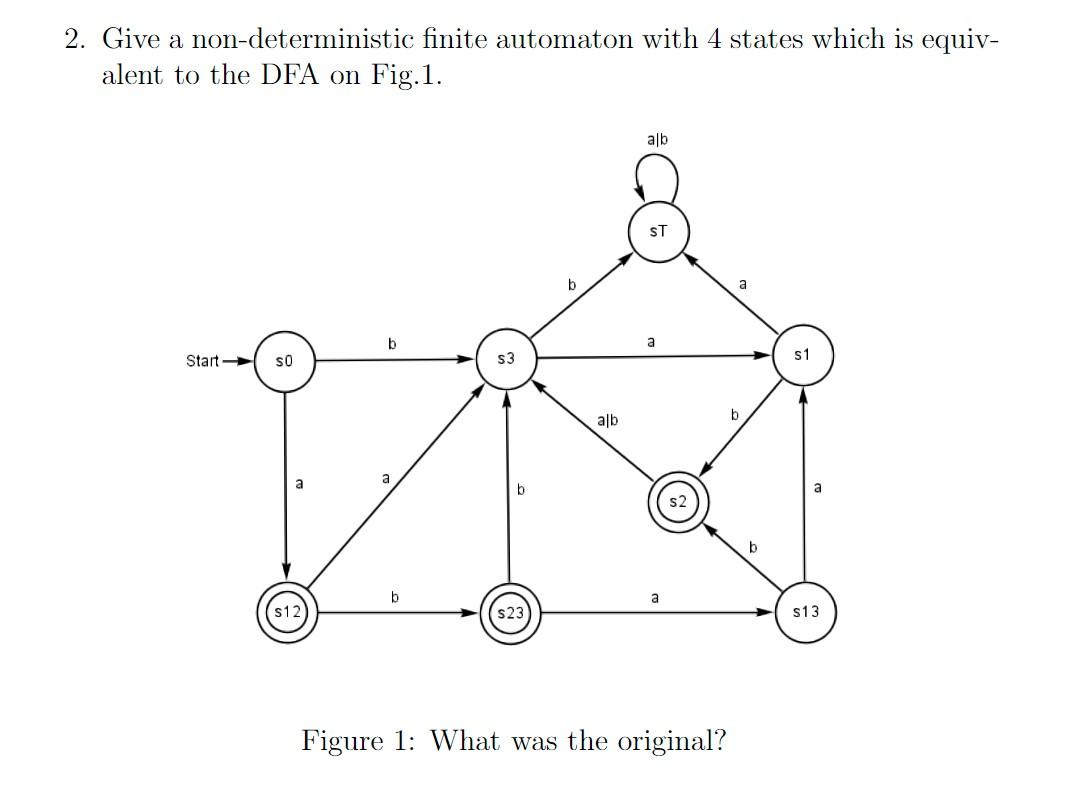 Solved 2. Give a non-deterministic finite automaton with 4 | Chegg.com