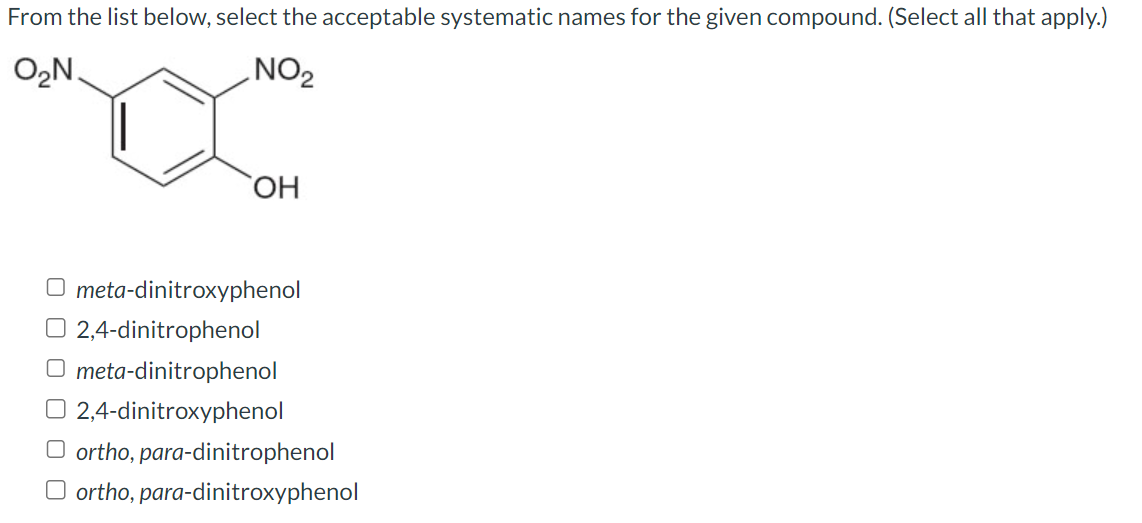 Solved From the list below, select the acceptable systematic | Chegg.com