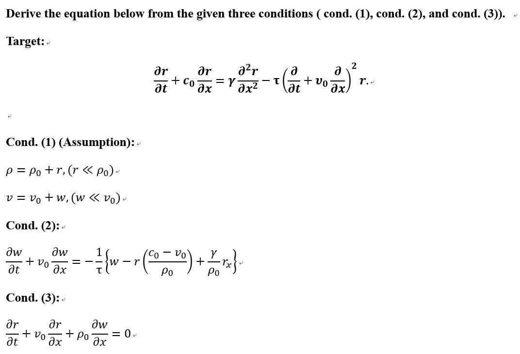 Derive the equation below from the given three | Chegg.com