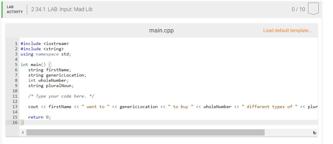 Solved Mad Libs are activities that have a person provide | Chegg.com
