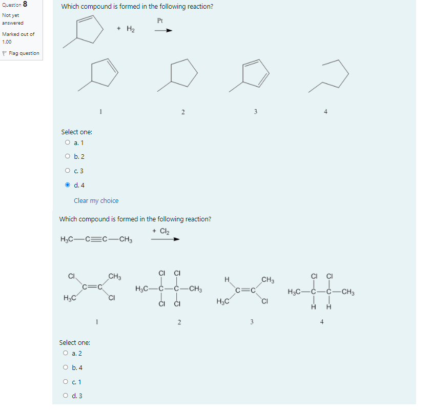 Solved - Which compound is formed in the following | Chegg.com