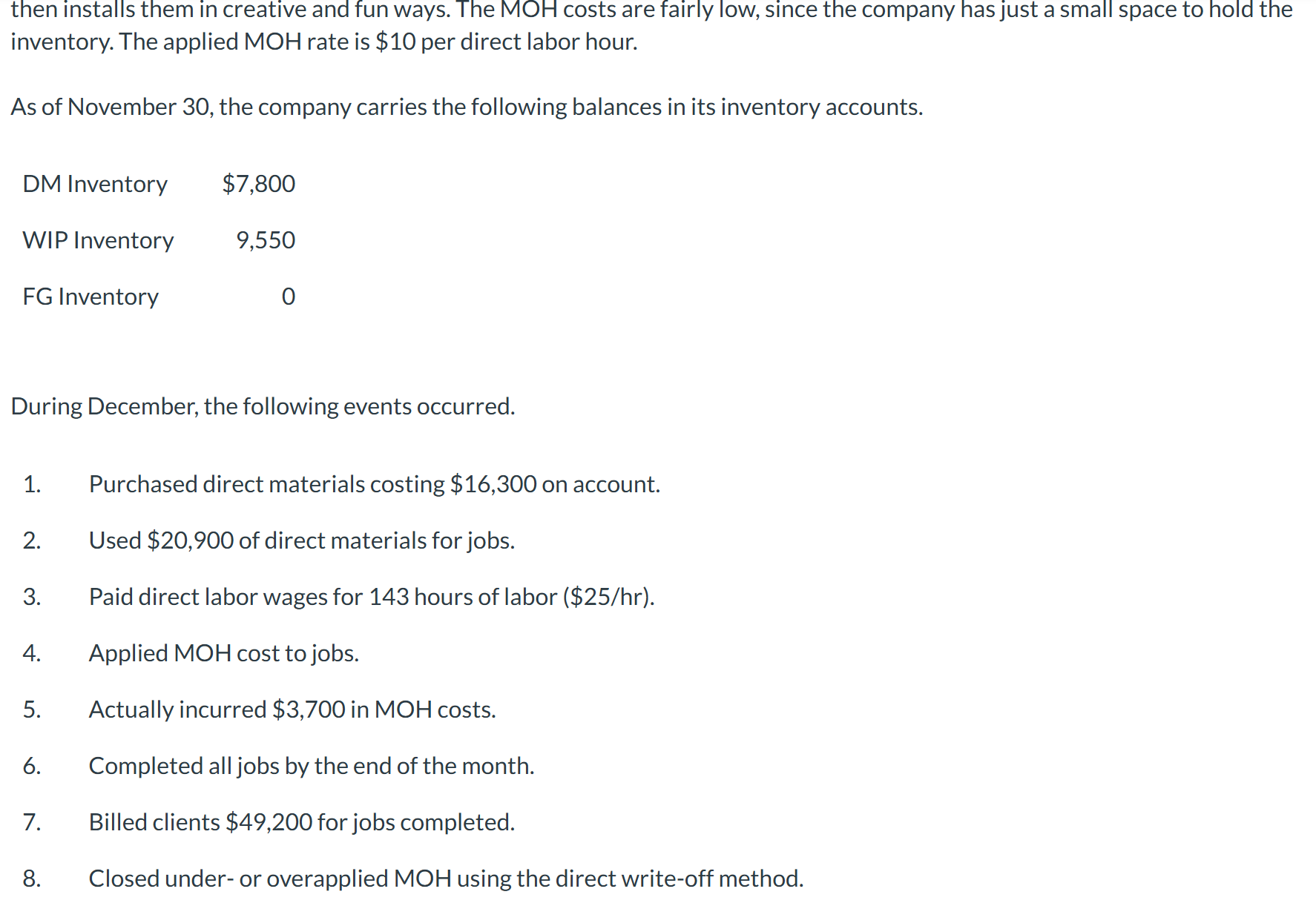 Solved then installs them in creative and fun ways. The MOH | Chegg.com