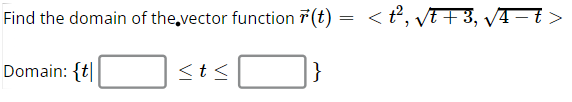 Solved Find the domain of the.vector function | Chegg.com