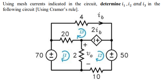 Solved Using mesh currents indicated in the circuit, | Chegg.com
