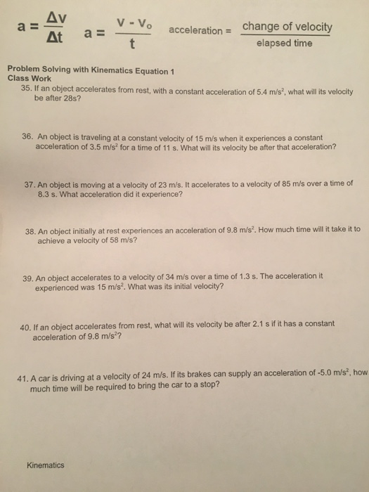 Solved O acceleration change of velocity At a elapsed time | Chegg.com