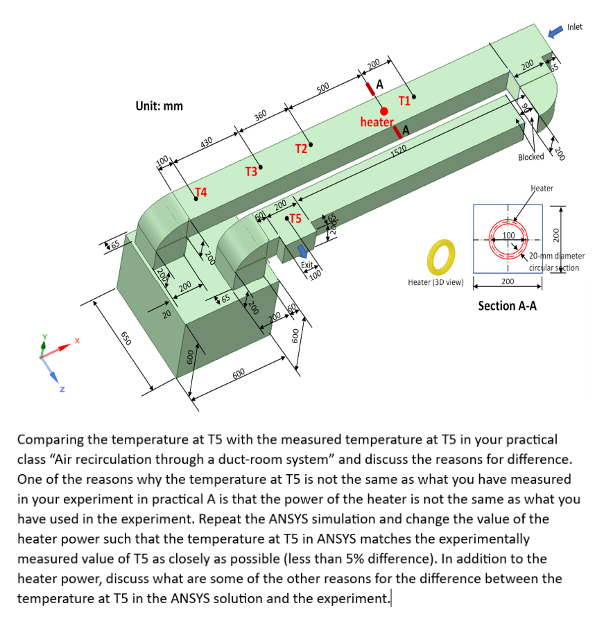 Solved Comparing the temperature at T5 ﻿with the measured | Chegg.com