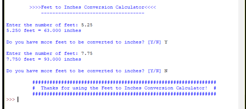 Solved >>>>Feet to Inches Conversion Calculator