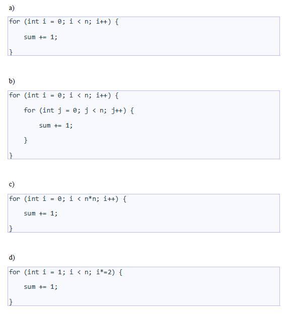 Solved Exercise III - Algorithm Analysis Part 1: Specify the | Chegg.com