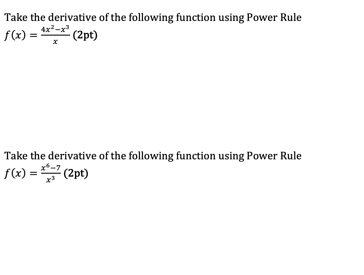 Solved Take the derivative of the following function using | Chegg.com