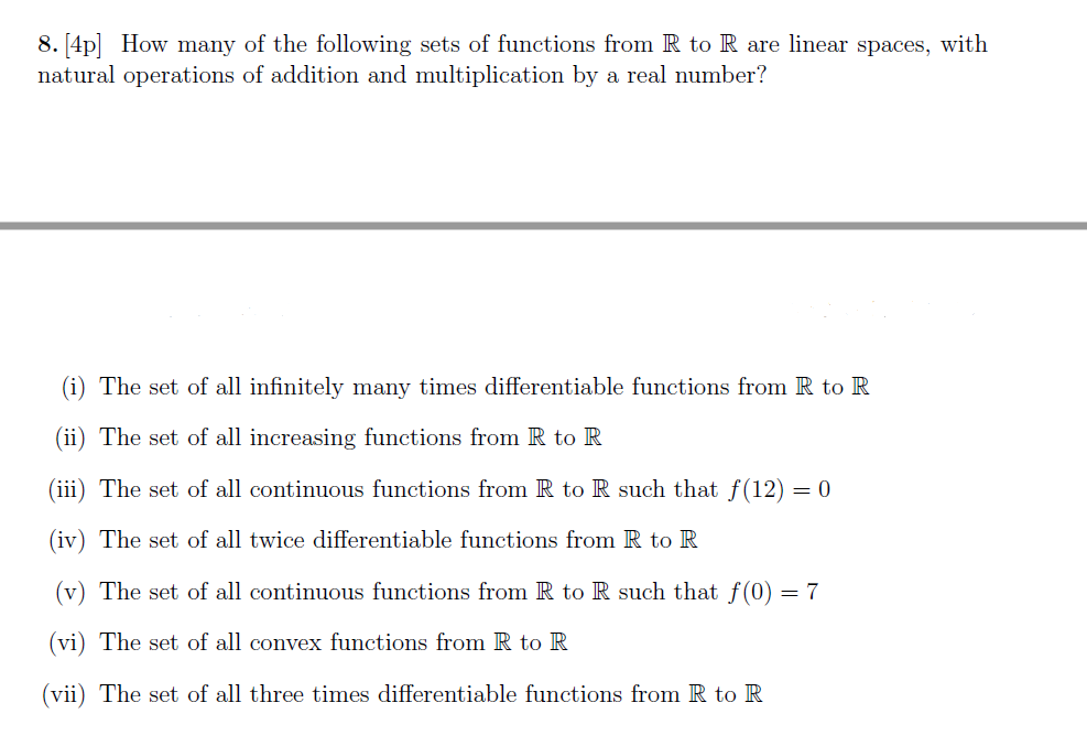 Solved How many of the following sets of functions from R to | Chegg.com