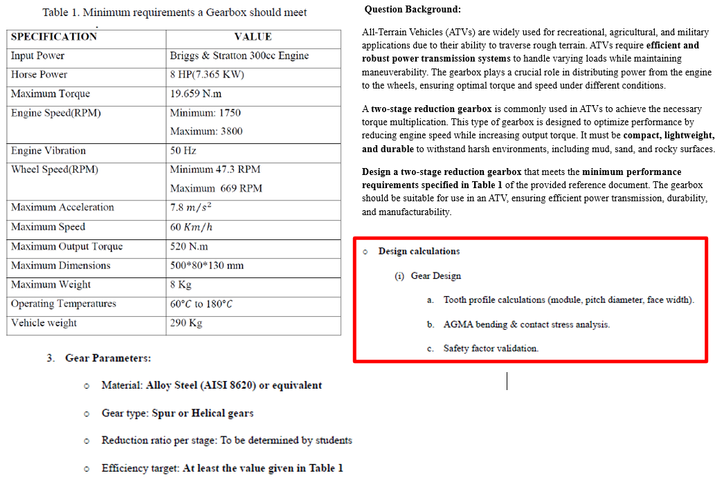 Please complete required gear design calculations | Chegg.com