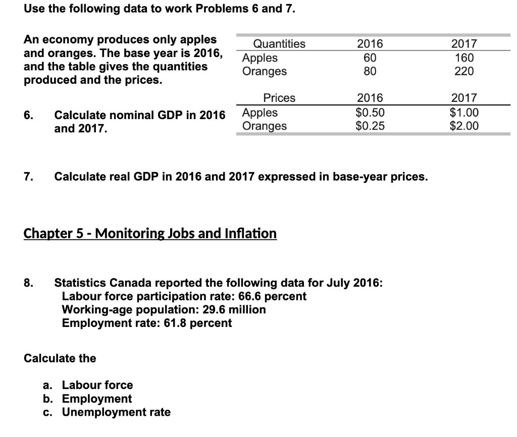 Solved Chapter 4 - Monitoring the Value of Production: GDP | Chegg.com