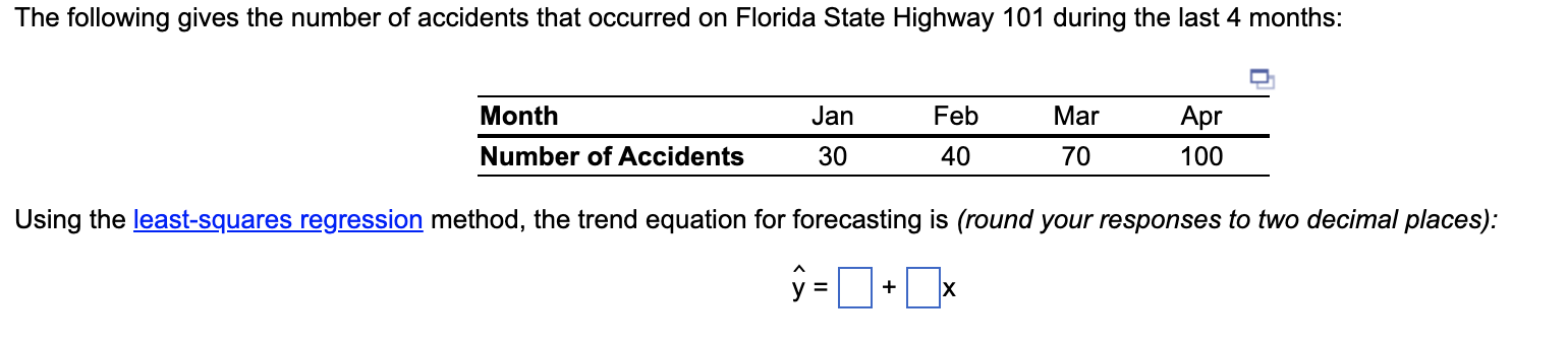 Solved Using The Least Squares Regression Method The Trend 4095