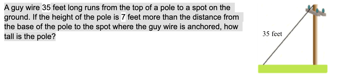 Solved A guy wire feet long runs from the top of a pole to a | Chegg.com
