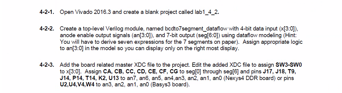 Solved 4-2-1. Open Vivado 2016.3 and create a blank project | Chegg.com