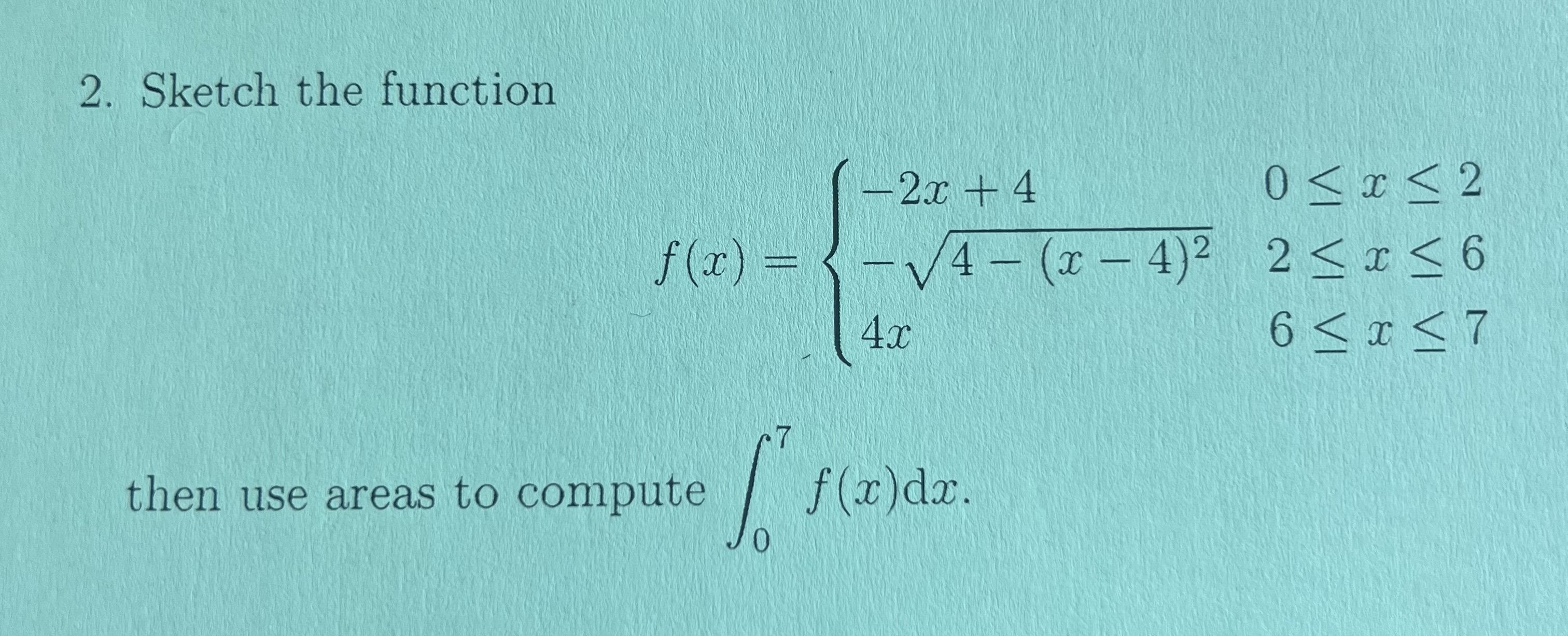 Solved 2. Sketch the function | Chegg.com