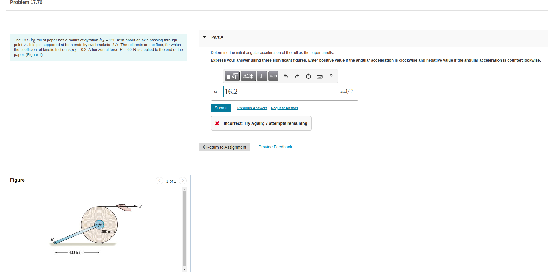 Solved \$ Incorrect; Try Again; 7 attempts remaining | Chegg.com
