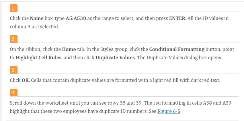 Solved Click the Name box, type A5:A538 ﻿as the range to | Chegg.com