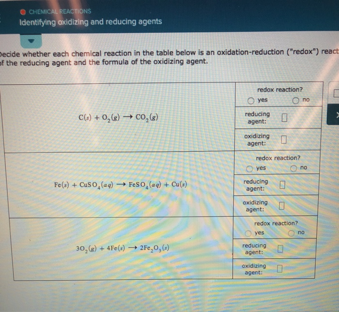 Solved O Chemical Reactions Identifying Oxidizing And