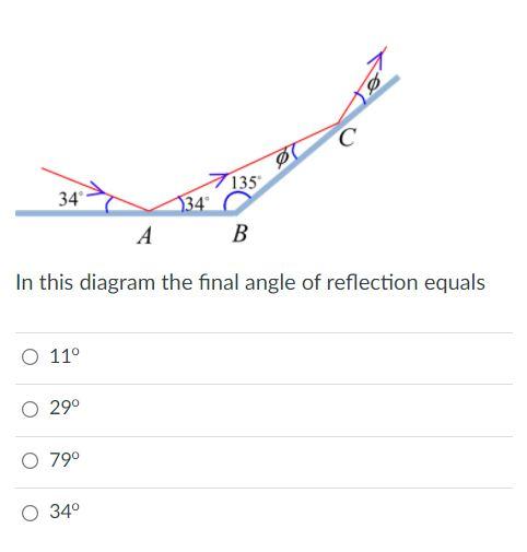 Solved C 34 7135 134 B A In this diagram the final angle of | Chegg.com