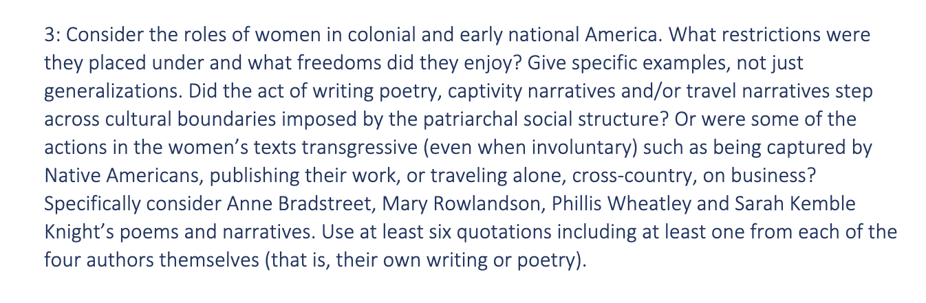 3: Consider the roles of women in colonial and early | Chegg.com
