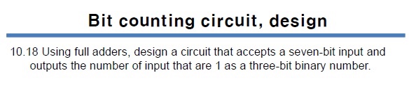 Bit counting circuit, design 10.18 Using full adders, | Chegg.com