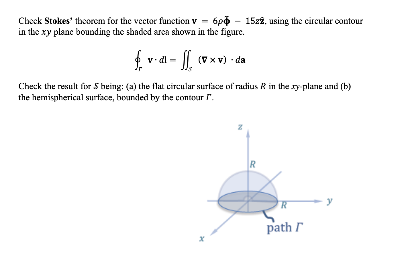 Solved Check Stokes' theorem for the vector function | Chegg.com