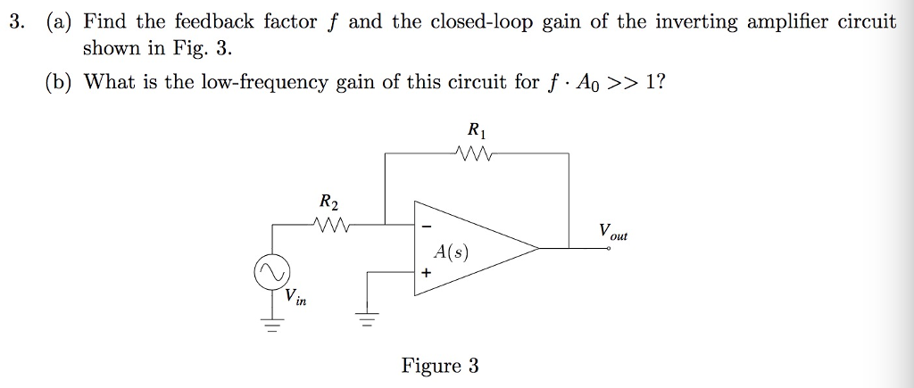 Solved 3. (a) Find the feedback factor f and the closed-loop | Chegg.com