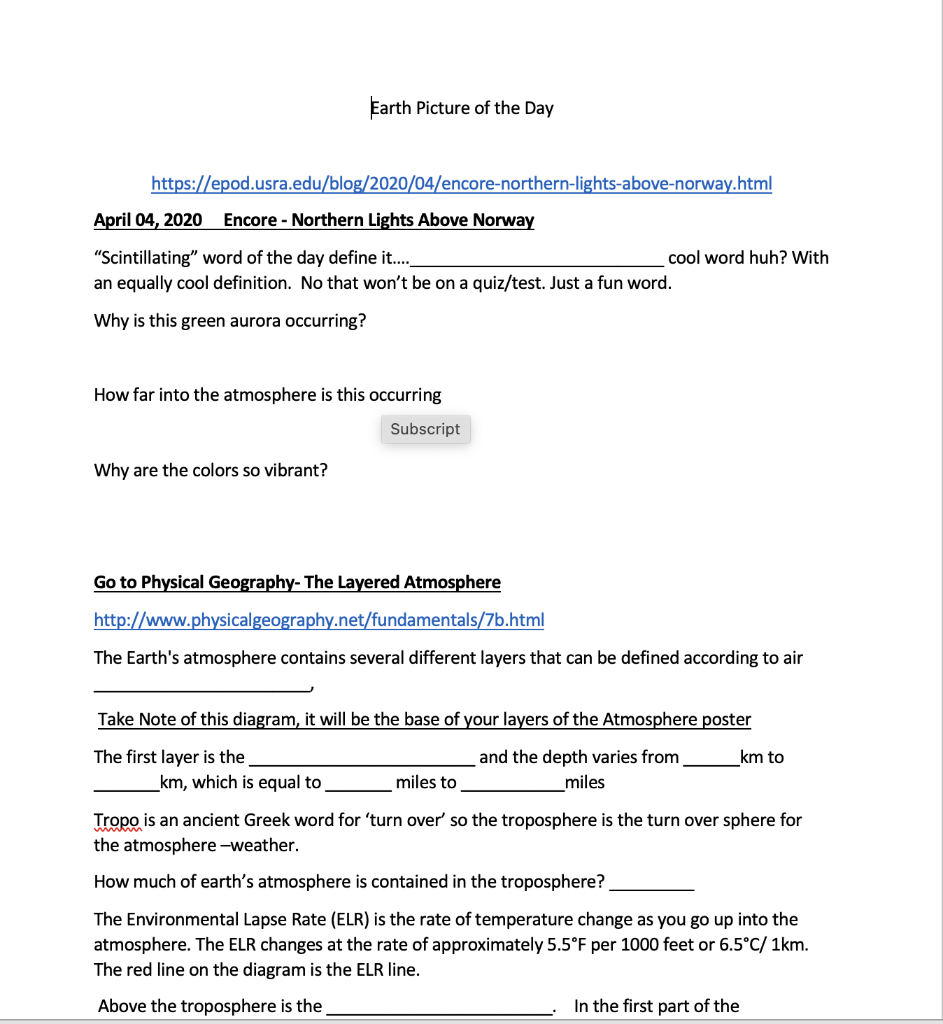 Solved Earth Picture of the Day | Chegg.com