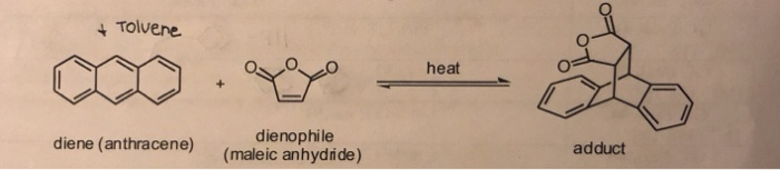 Solved 4 Tolvere heat dienophile diene (anthracene) (maleic | Chegg.com