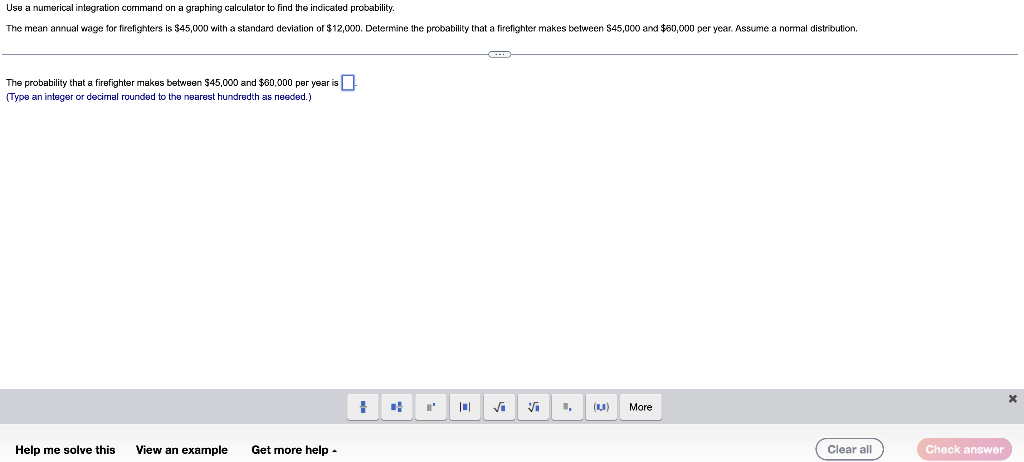 Solved Use a numerical integration command on a graphing | Chegg.com