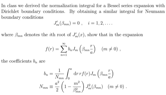 Solved In class we derived the normalization integral for a | Chegg.com