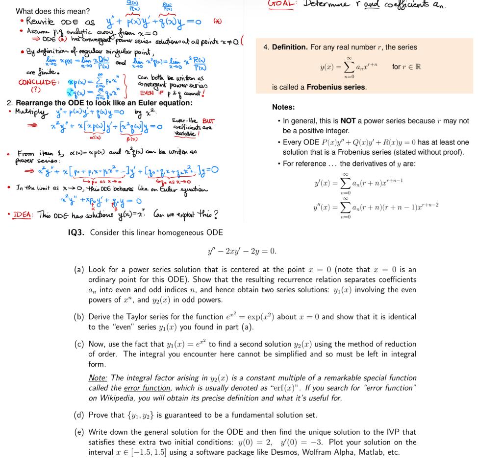 - Assume p,q andlytic away from x=0 ⇒ODE(∗) has | Chegg.com
