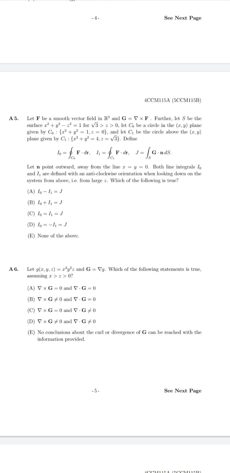 Solved A 5. Let F be a smooth vector field in R3 and G=∇×F. | Chegg.com