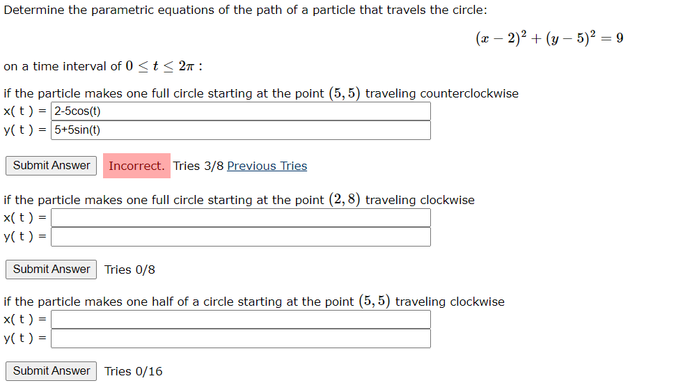 Solved Determine the parametric equations of the path of a | Chegg.com