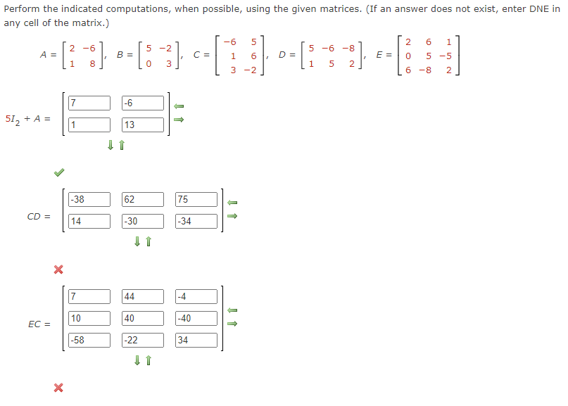 Solved Perform the indicated computations, when possible, | Chegg.com