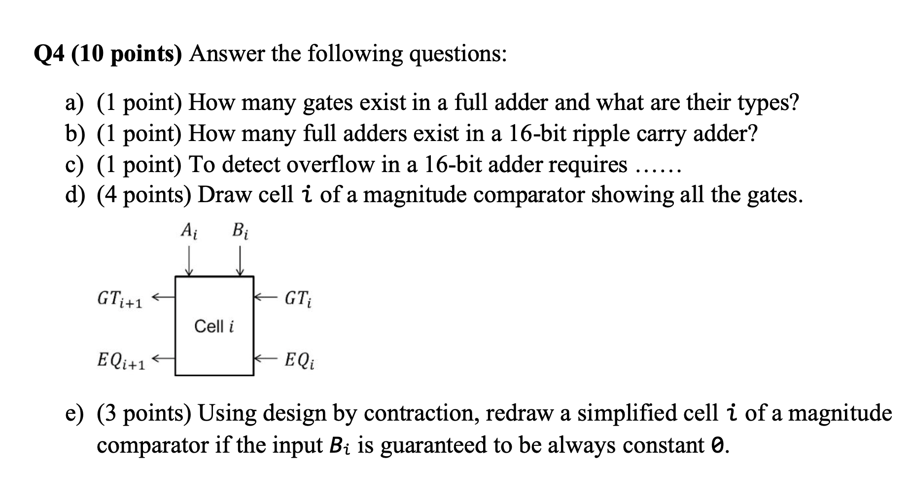 Solved Q4 (10 ﻿points) ﻿Answer the following questions:a) (1 | Chegg.com