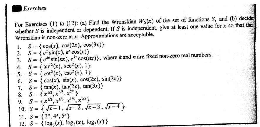 Solved Exercises For Exercises (1) to (12): (a) Find the | Chegg.com