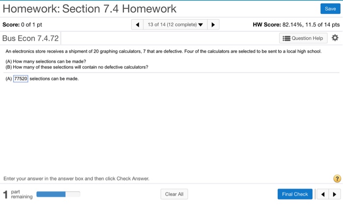 Solved Homework Section 7 4 Homework Score 0 Of 1 Pt Bus
