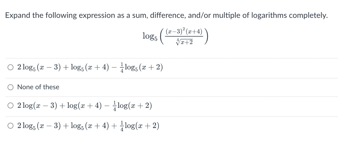 Solved Expand the following expression as a sum, difference, | Chegg.com