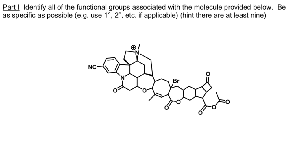 Solved Part Identify all of the functional groups associated | Chegg.com