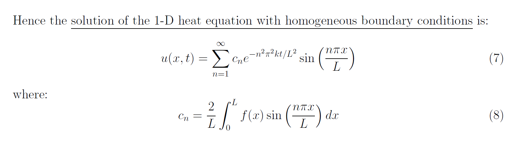 Solved Solve the following IBVP for 1D heat diffusion in a | Chegg.com