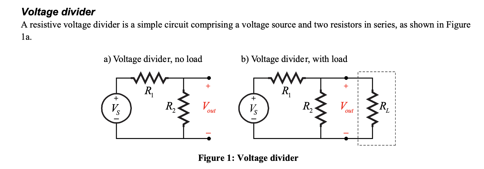 Solved Laboratory Work 1. Voltage divider (unloaded). The | Chegg.com