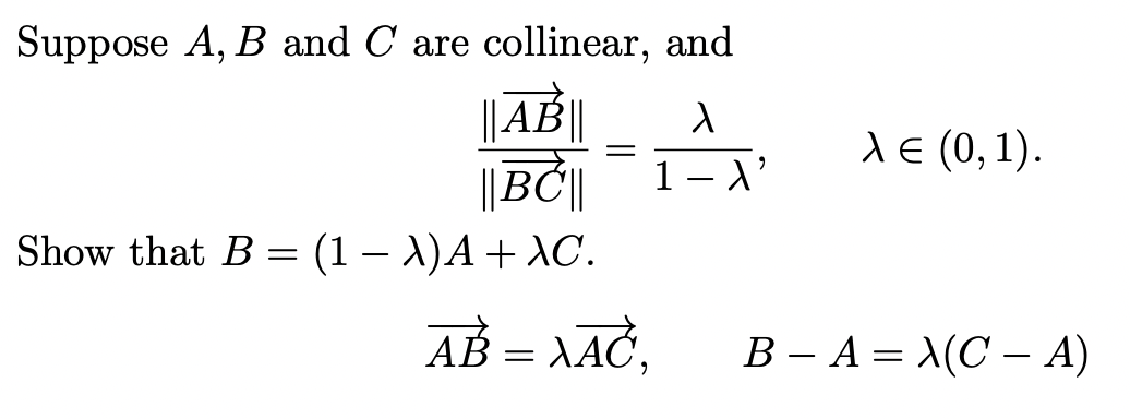 Solved Suppose A,B and C are collinear, and | Chegg.com