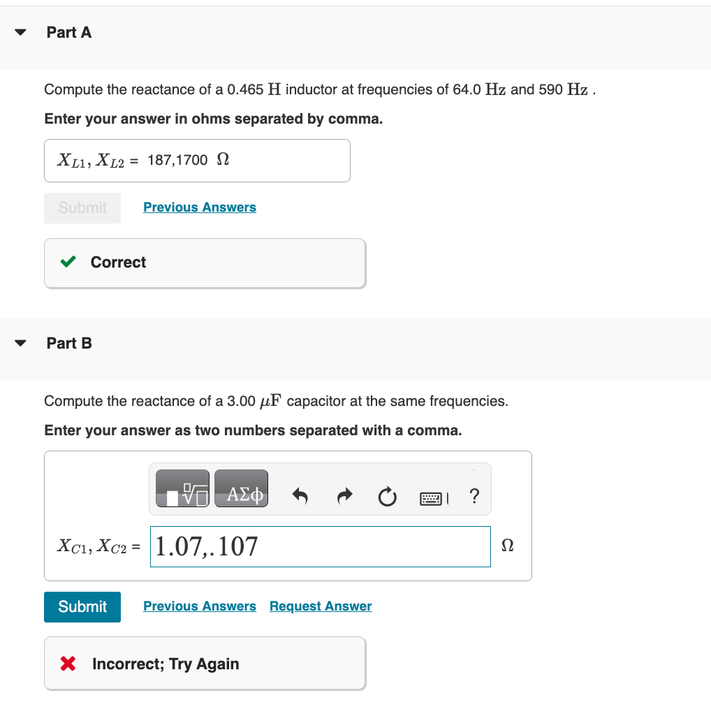 Solved Compute the reactance of a 0.465H inductor at | Chegg.com